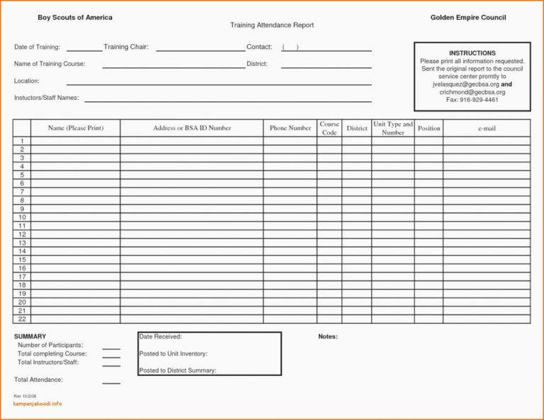 Attendance Tracking Spreadsheet in Free Employee Attendance Tracking ...