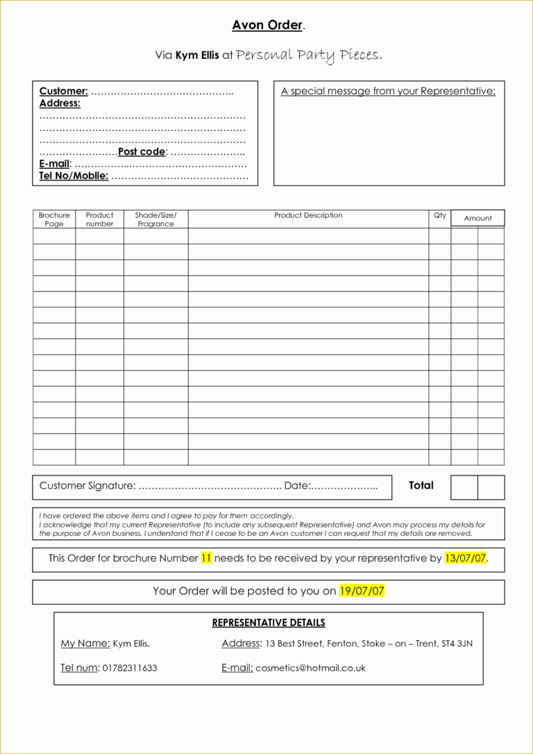 Avon Spreadsheet Free Download pertaining to Commercial Invoice ...