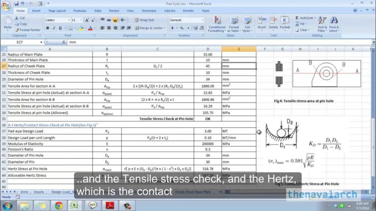 Base Plate Design Spreadsheet Free For Pad Eye Design Spreadsheet Www ...