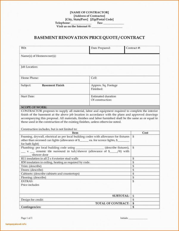 Basement Estimate Spreadsheet intended for Cost Estimate Spreadsheet ... Basement Estimate Spreadsheet intended for Cost Estimate Spreadsheet ...