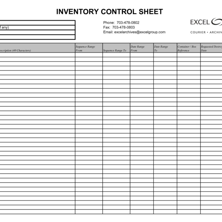 Basic Stock Control Spreadsheet within Simple Inventory Tracking ...