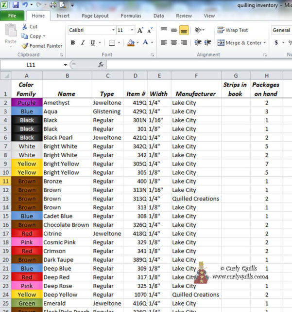 Bead Inventory Spreadsheet — db-excel.com