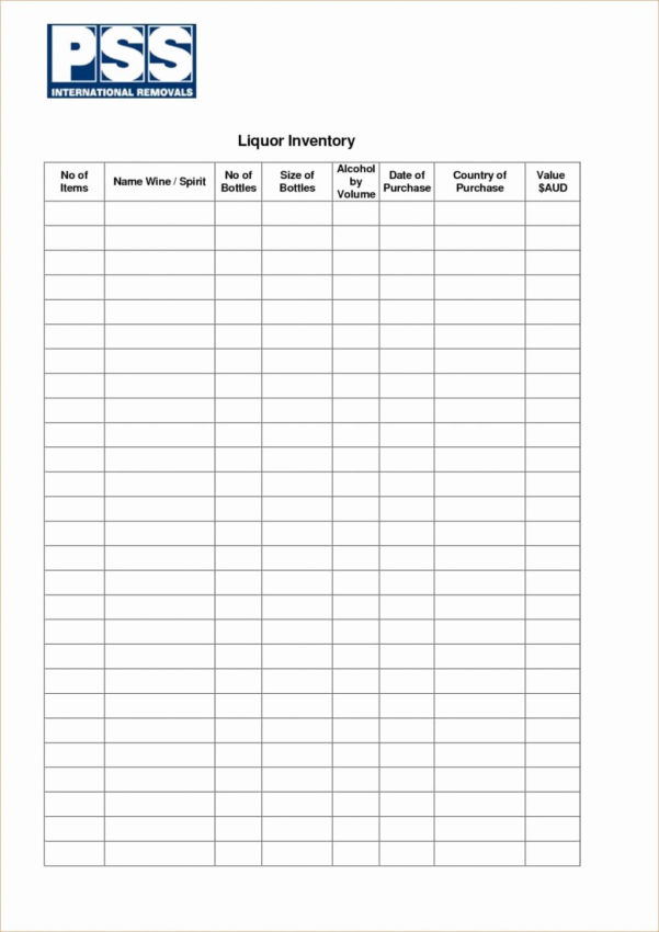 Beer Inventory Spreadsheet Free inside Examplef Alcohol Inventory ...