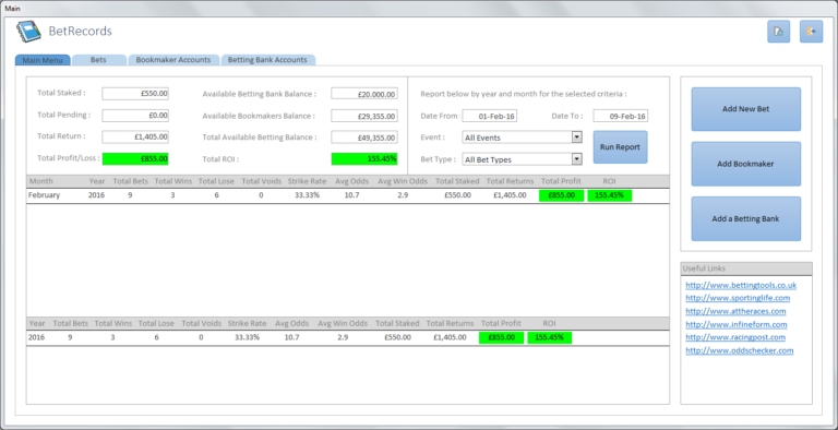 Betting Record Spreadsheet intended for Bet Records Spreadsheet Betting ...