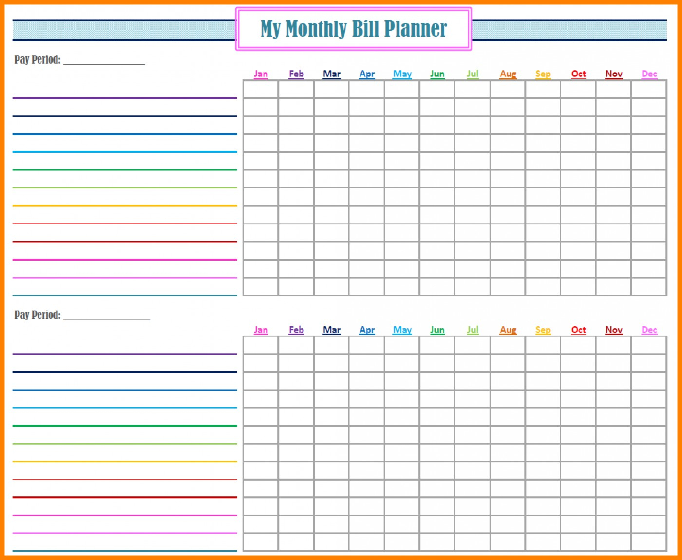 Bill Budget Spreadsheet Intended For 009 Excel Monthly Bill Template 