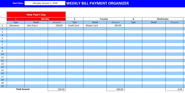 Bill Payment Tracker Spreadsheet — db-excel.com