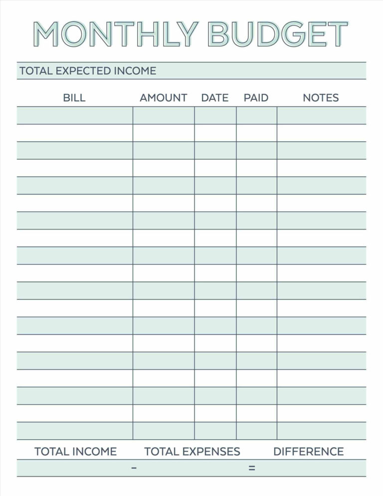 Bill Spreadsheet Template Free — db-excel.com
