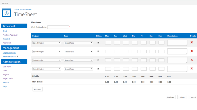 Billable Time Tracking Spreadsheet with regard to Office 365 Timesheet — db-excel.com