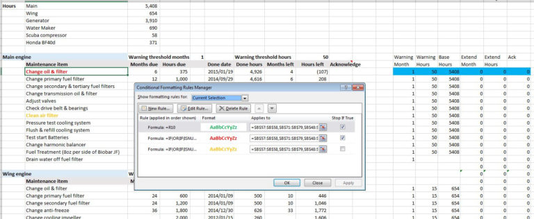Boat Maintenance Spreadsheet — db-excel.com
