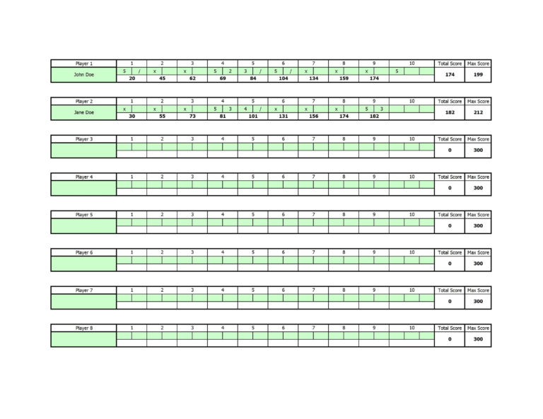 Bowling Spreadsheet — db-excel.com