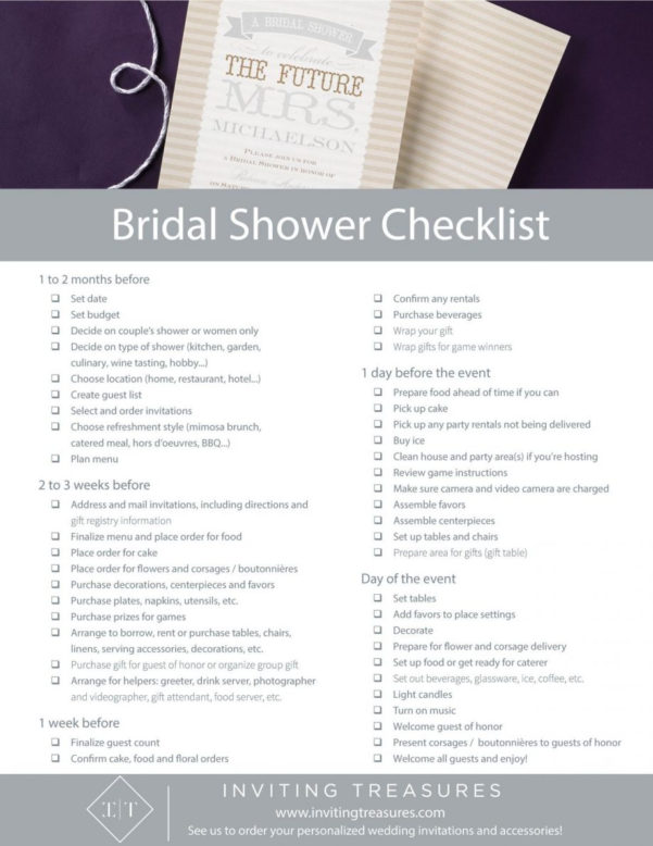 Bridal Shower Planning Spreadsheet inside Bridal Shower Planning Design ...