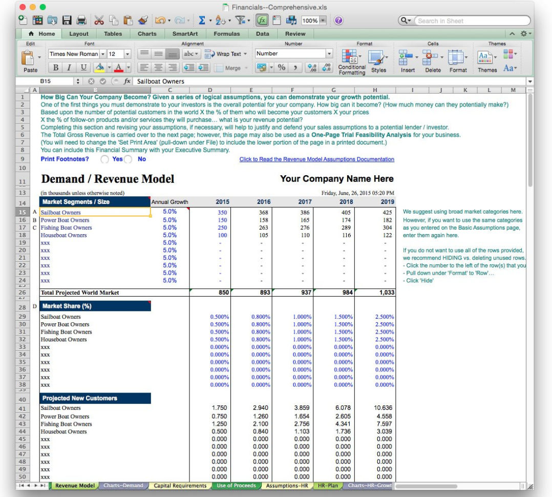 Business Projection Spreadsheet pertaining to Example Of Business ...