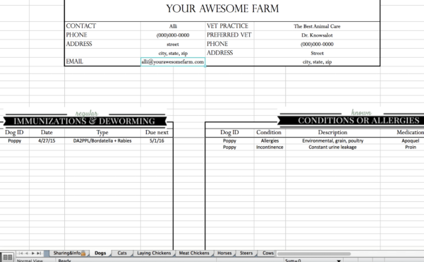 Cattle Spreadsheets For Records — db-excel.com
