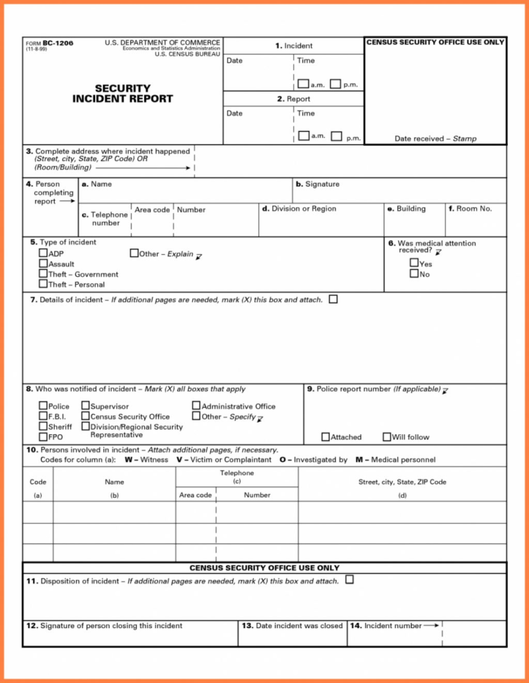 Census Spreadsheet Template for Incidentt Example Security Guard Naf ...