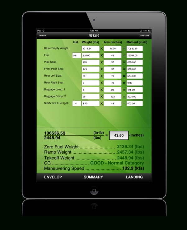 Cessna 150 Weight And Balance Spreadsheet throughout Aviation Wb ...