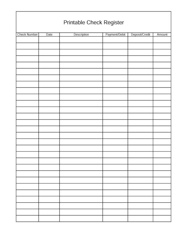 Check Register Spreadsheet Template Within Free Checkbook Register