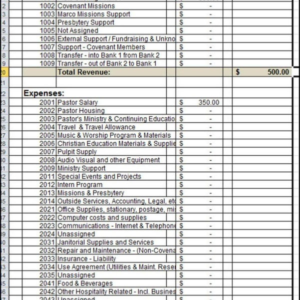 Church Offering Spreadsheet within Free Church Tithe And Offering ...