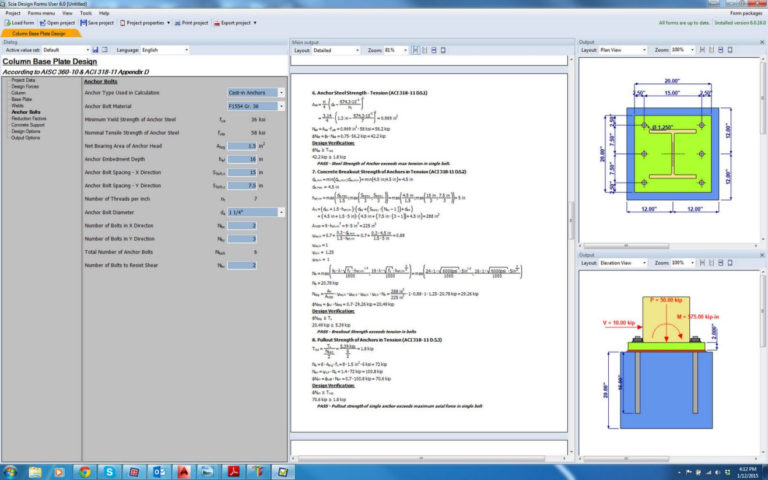 Circular Base Plate Design Spreadsheet for Column Base Plate Anchor Bolt Scia Design Form — db ...