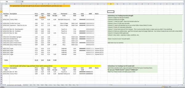 Cogs Spreadsheet — db-excel.com