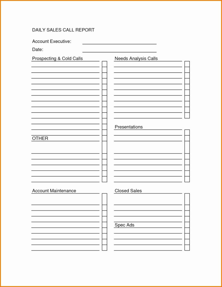 Cold Calling Excel Spreadsheet pertaining to Sales Call Sheet Template ...