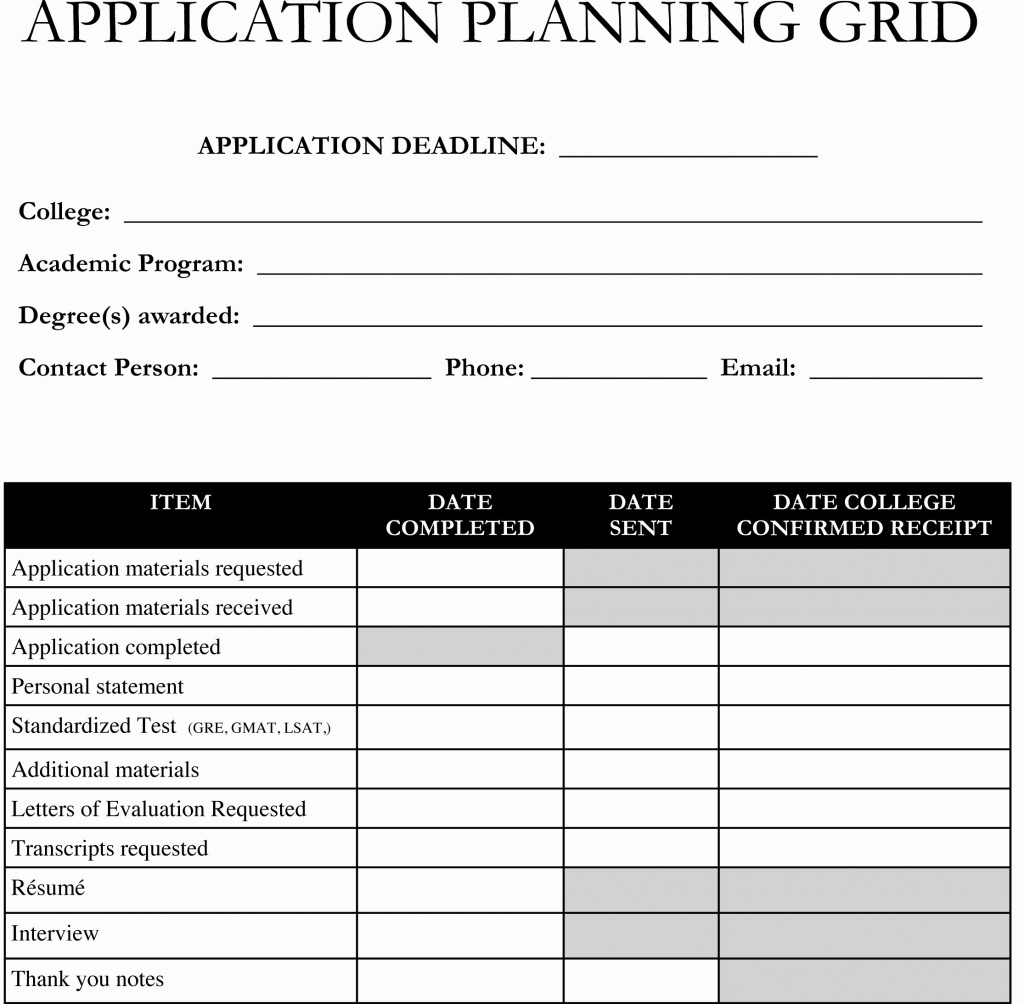 College Application Tracking Spreadsheet Within 50 Fresh College 