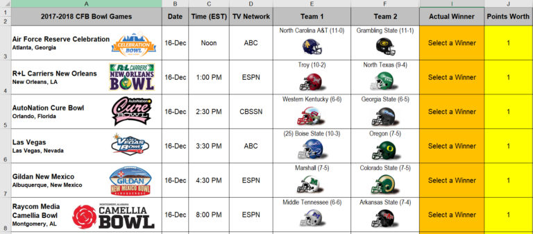 College Football Spreadsheet — db-excel.com