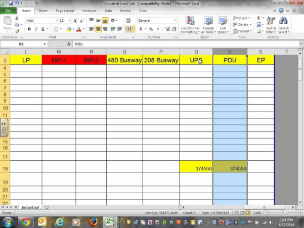 Commercial Electrical Load Calculation Spreadsheet With Regard To ...