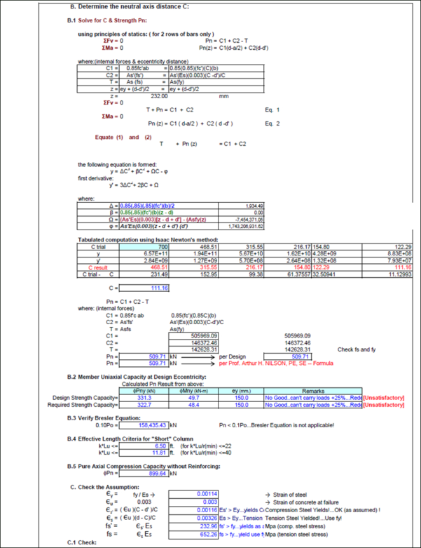 Composite Beam Design Spreadsheet within Reinforced Concrete Design ...