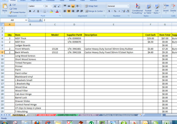 Computer Build Spreadsheet — db-excel.com