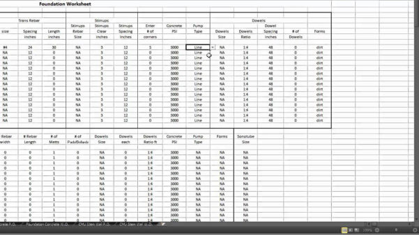 Concrete Quantity Takeoff Excel Spreadsheet with regard to Concrete Quantity Takeoff Excel ...