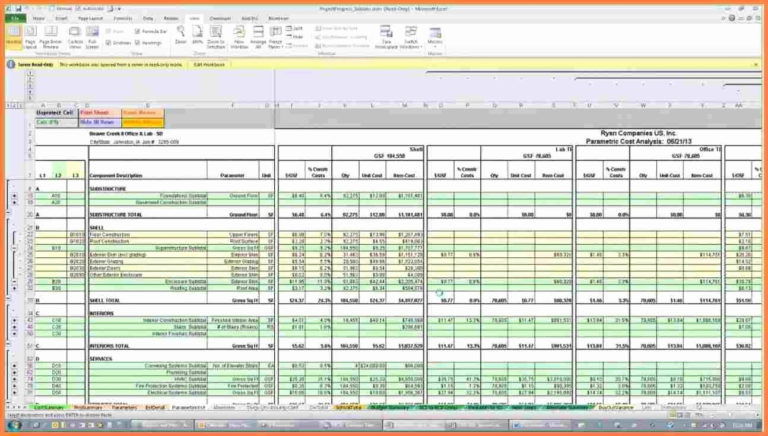Construction Cost Estimate Vs Actual Spreadsheet regarding Construction Estimating Excel ...