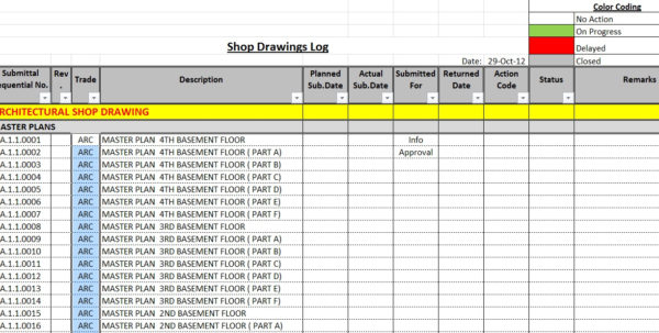 Construction Material Tracking Spreadsheet Spreadsheet Downloa ...