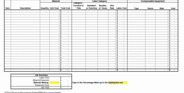 Construction Material Tracking Spreadsheet Spreadsheet Downloa ...