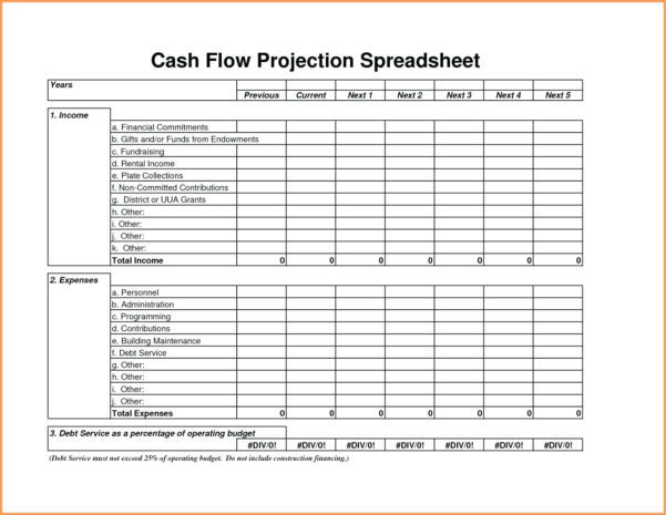Construction Project Cash Flow Spreadsheet — db-excel.com