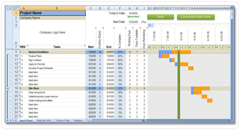 Construction Project Management Excel Spreadsheet — db-excel.com