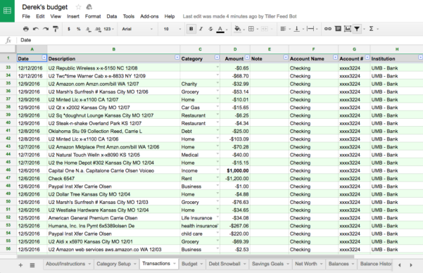 Convenience Store Accounting Spreadsheet Within Rockstar Review: Tiller A Way To Automate Your ...