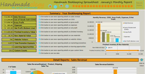 Craft Inventory Spreadsheet inside Handmade Bookkeeping Spreadsheet ...