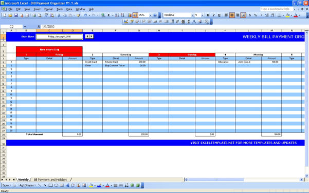 Create A Spreadsheet For Bills within Excel Template For Bills Invoice ...