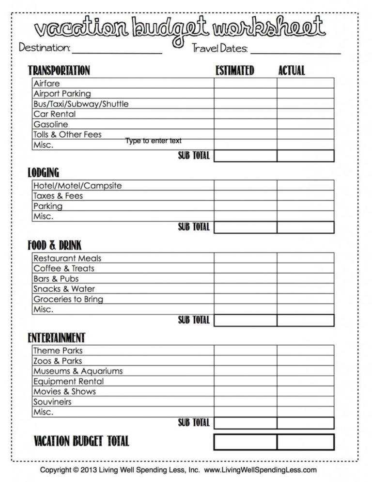 Cruise Planning Spreadsheet inside How To Save On Family Vacation: 8 ...