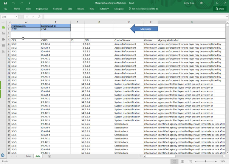 Cybersecurity Assessment Tool Spreadsheet in Security Compliance Controls Framework Crossmapping ...