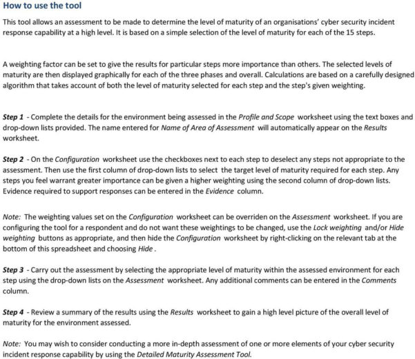 Cybersecurity Assessment Tool Spreadsheet regarding Cyber Security Incident Response Highlevel ...