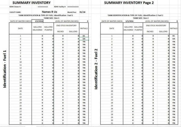 Daily Fuel Inventory Spreadsheet — db-excel.com