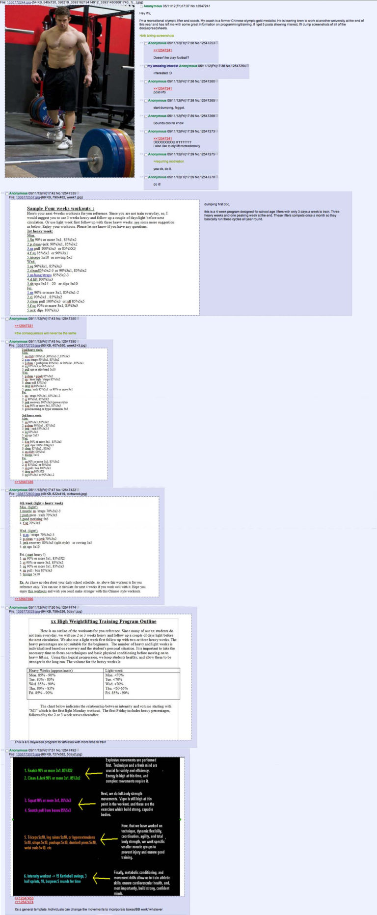 Deadlift Program Spreadsheet for Owlsheets Olympic Weightlifting Spreadsheets: Chinese 3Day ...