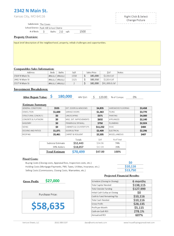Deal Analyzer Spreadsheet — db-excel.com