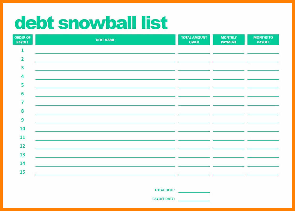 Debt Snowball Spreadsheet Inside 12 Debt Snowball Spreadsheet Credit 