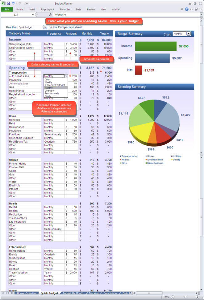 Department Budget Spreadsheet With Budget Planner Quick Budget Excel Department Budget Spreadsheet With Budget Planner Quick Budget Excel