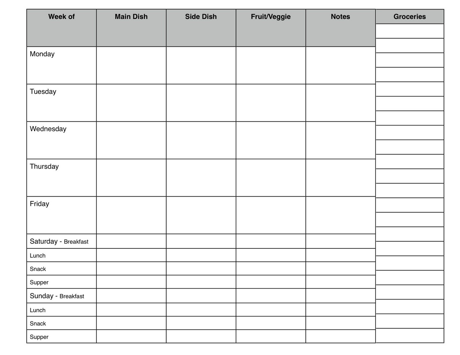 Diet Plan Spreadsheet Db excel