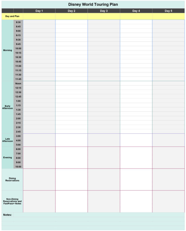 Disney Dining Plan Spreadsheet with Free Disney World Touring Plan ...