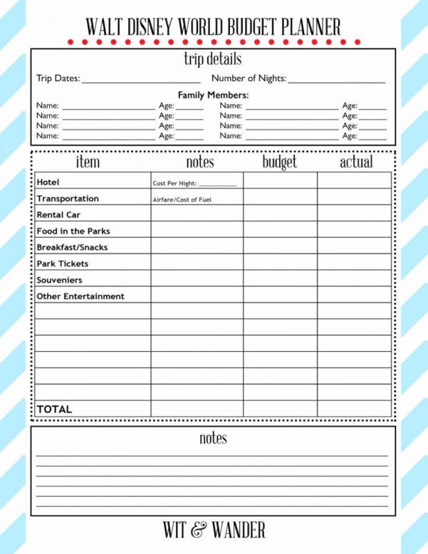 Disney World Planning Guide Spreadsheet with Walt Disney World Planning ...