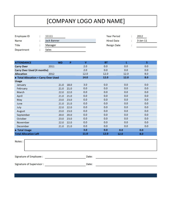 Employee Attendance Point System Spreadsheet — db-excel.com